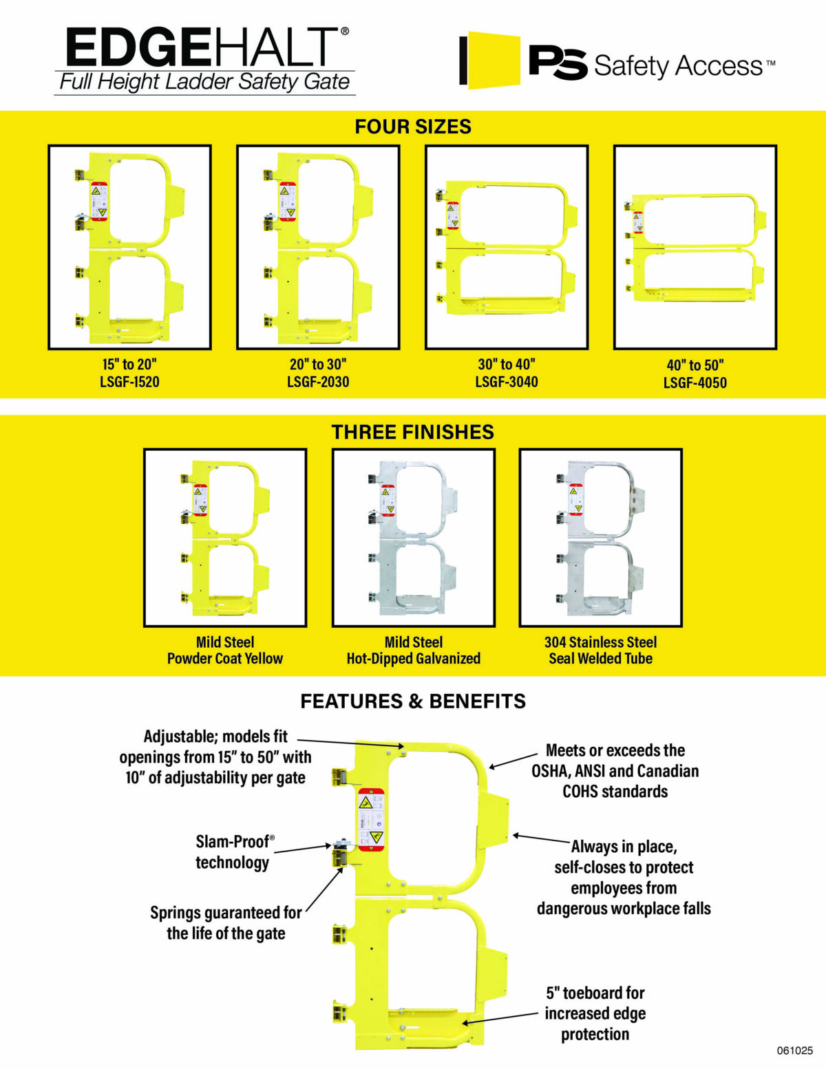EdgeHalt® Full Height Ladder Safety Gate | PS Safety Access®